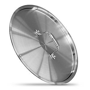 NutriChef Lid for 8-Quart Stockpot - Stainless Steel Kitchen Cookware Cover with Handle, Fits 9.5” Pot Inner Size, Works with Model NCSPT8Q 8-qt. Stock Pot