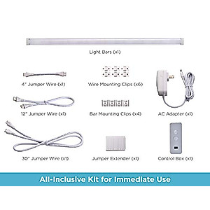 BLACK+DECKER Works with Alexa Smart Under Cabinet Lighting, Adjustable LEDs, 18" Bar, White