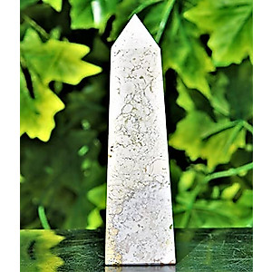 Superb Natural Polished Brown King Cobra Jasper Quartz Crystal Stone 4 Faceted Obelisk Tower (180mm/870gm) Point Minerals Specimen Chakra Healing Charged Metaphysical