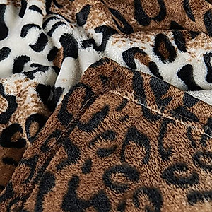 Home Soft Things Light Weight Animal Safari Style ST Leopard Printed Flannel Fleece Blanket (Queen)