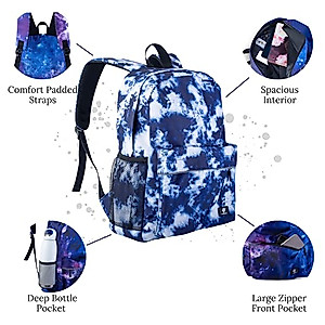 Fenrici Tie Dye Backpack, Kids’ Backpack for Boys, Girls, School Bag with Padded Laptop Compartment, Tie Dye Print