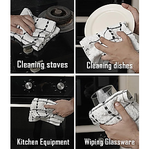 ZOYER 12 Pack Kitchen Towels & Dishcloths Sets -100% Cotton Dish Towels for Kitchen -15x25 inches Dish Cloths for Kitchen-Hand Towels for Kitchen-Highly Absorbent Dish Towels for Drying Dishes