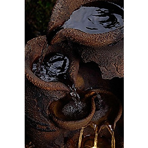 Old Fashion Pot Outdoor Fountain with LED Light