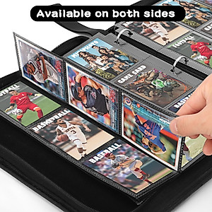 450 Pockets Trading Baseball Card Sleeves Binder, 25 Pages Double-Sided Protector Sports Card Binder Fit for MTG YU-GI-OH Cards, Football Cards, Game Cards, Standard Sized Cards for 3-Ring Binder