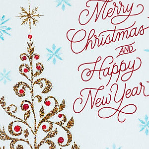 Hallmark Pack of Christmas Money or Gift Card Holders, Gold Glitter Christmas Tree (10 Cards with Envelopes), 41 (5XXH2326)