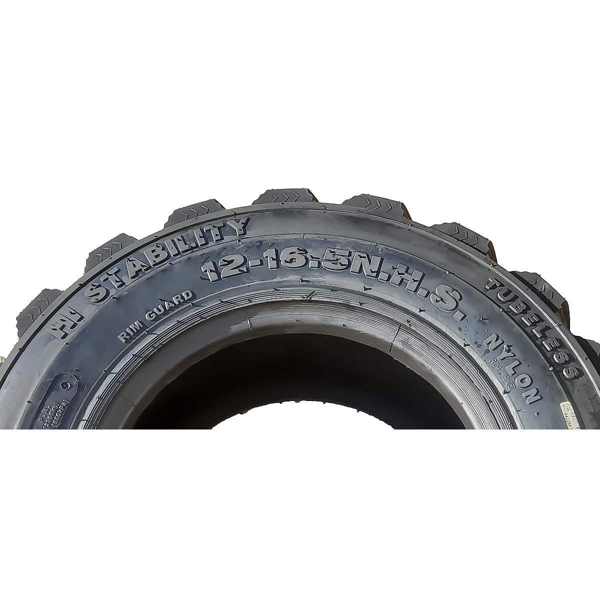 Set 2 New Heavy Duty 12-16.5 12x16.5 12 Ply Industrial Skid Steer Tire w/Rim Guard