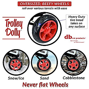 dbest products Trolley Dolly Red Foldable Shopping cart for Groceries with Wheels and Removable Bag and Rolling Personal Handtruck Standard
