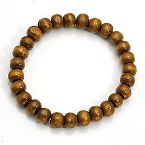 MILAKOO 5 Pcs Wooden Beaded Bracelet Bangle for Men and Women Elastic 8MM Beads