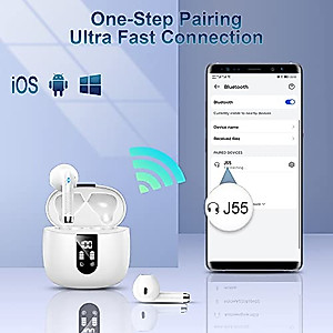 Wireless Earbud Bluetooth 5.3 Headphones with Clear Sound, 40H Playtime, Sport Earbud Touch Control with LED Digital Display, IP7 Waterproof Bluetooth Earphones Built-in Mic for Android iOS Workout