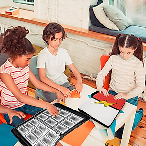 OMOTIYA Trading Card Binder, Fit 720 Cards with 9-Pocket Double Side Pages, Baseball Collection Binder with 40 Sleeves Included, Sports Card Collectors Album Holder for TCG