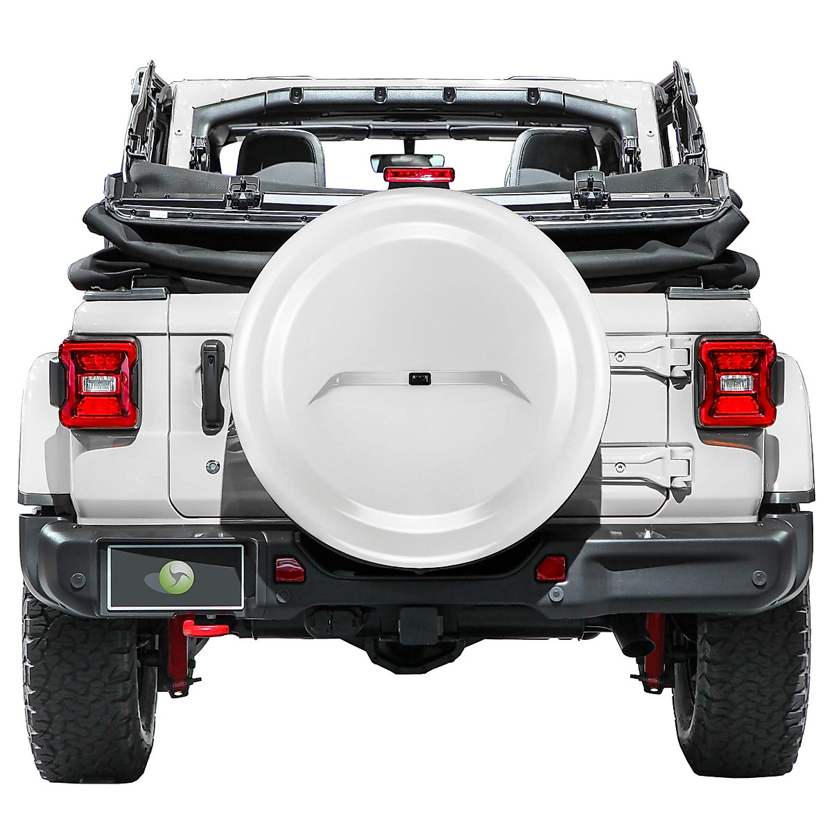 Boomerang - 32" Color Matched Rigid JL Tire Cover (Plastic Face & Vinyl Band) for Jeep Wrangler JL (w/Back-up Camera) - (2018-2021) - Bright White