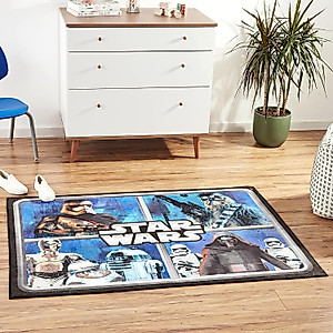 Gertmenian Disney Licensed Childrens Kids Nonslip Area Rug, 40x54 Medium, Star Wars Characters