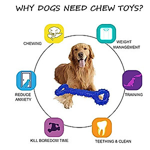 LECHONG Durable Dog Chew Toys 13 Inch Bone Shape Extra Large Dog Toys with Convex Design Strong Tug Toy for Aggressive Chewers Medium and Large Dogs Tooth Cleaning