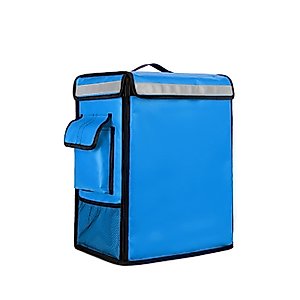 WHYUNM26 42L Takeaway Box Backpack Fast Food Pizza Delivery Thermal Ice Bags Waterproof Refrigerated Insulation Lunch Bags with Pockets,Blue