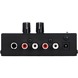 Phono Turntable Preamp-Mini Audio Stereo Phonograph，Separate DC 12V Power Adapter, RCA Input, RCA Output & Low Noise preamp,Portable, Independent Knob Control Operation -Depusheng PP500, Black