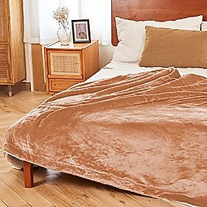 MOOFUN Sherpa Fleece Throw Blanket- 60 x 80 inches, Soft Fluffy Cozy Warm Fuzzy Machine Washable, Durable Blanket for Couch and Bed - Brown