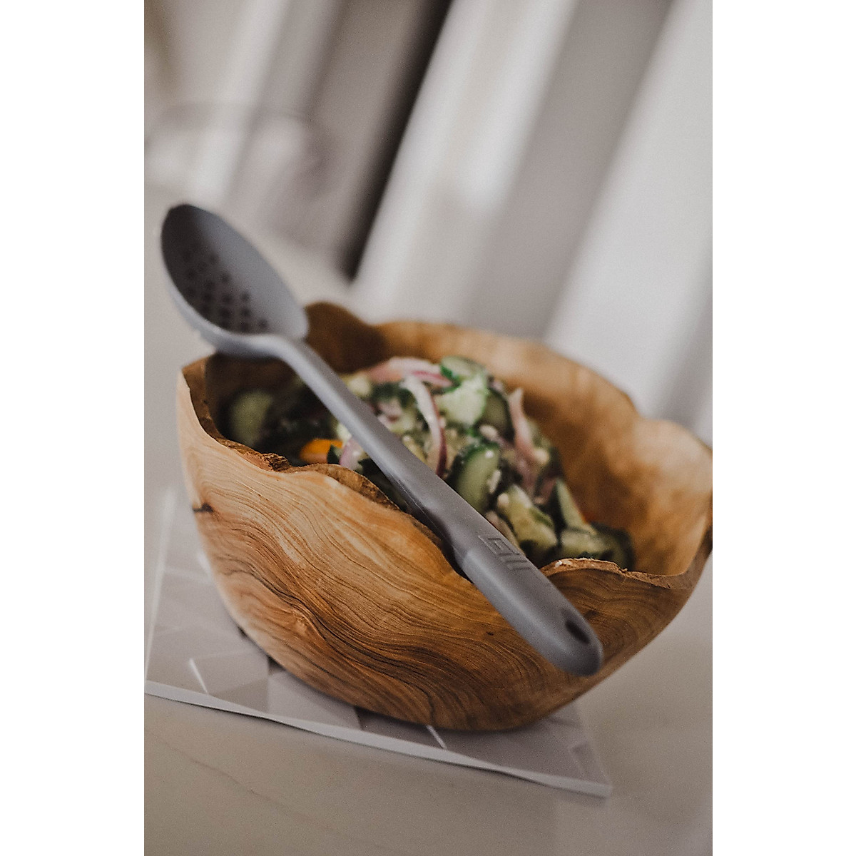 GIR: Get It Right - 13.5" Slotted Spoon, Black - Silicone Perforated Spoon for Cooking, Mixing, Serving - Strainer & Skimmer - Heat Resistant to 425°F - Non Toxic, Dishwasher Safe, Unibody Design