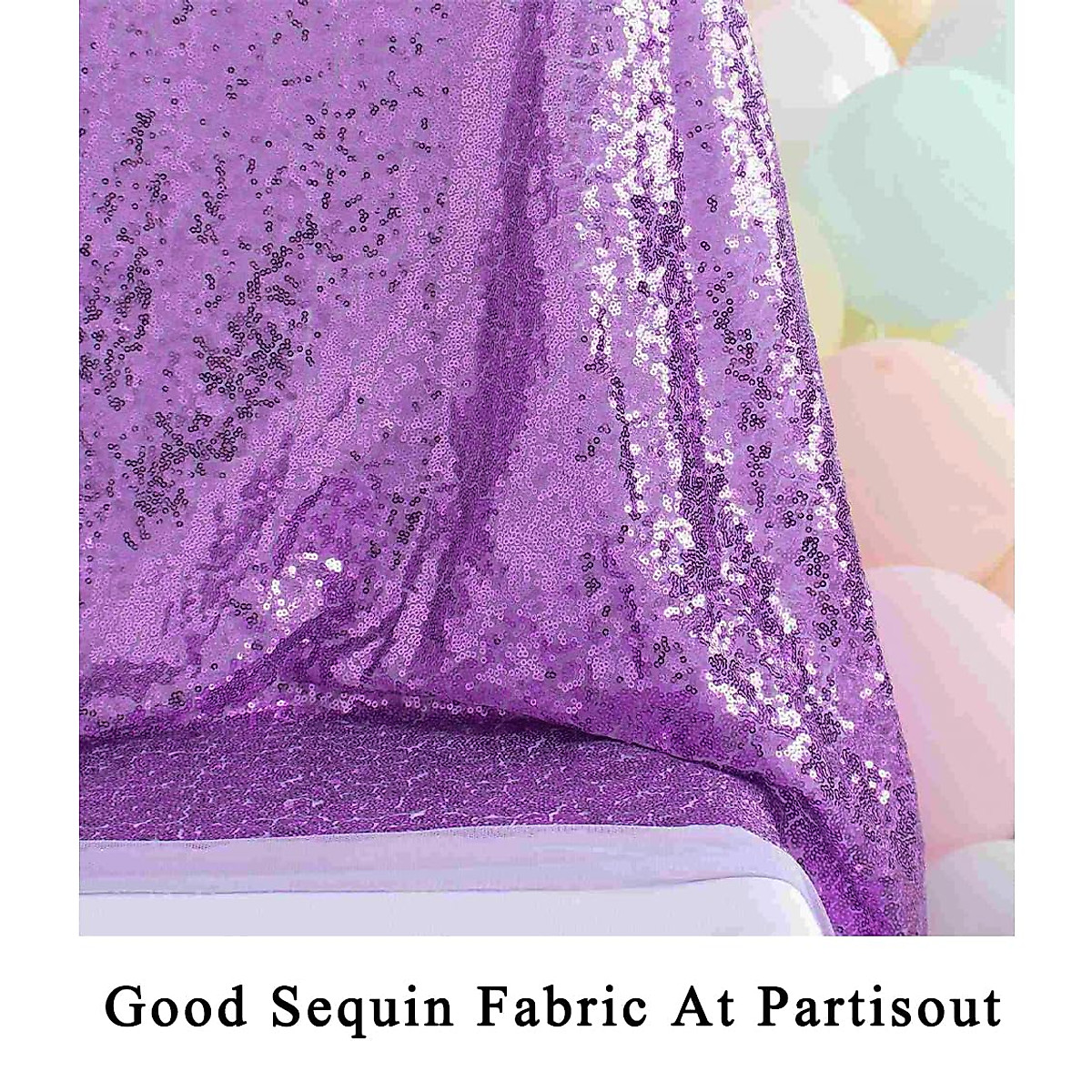 Partisout 3mm Sequin Fabric by The Yard Lavender Sequin Material Fabric Glitter Fabric Sparkly Fabric 3mm Fabric Polyester Fabric Out Door Sequin Fabric Perfet for DIY Party Wedding Holiday Christmas