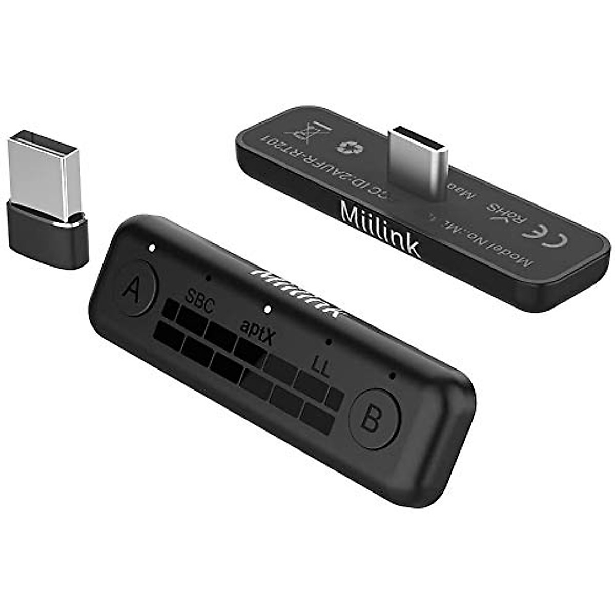1mii Mini Bluetooth Adapter for Nintendo Switch/PS5/PC, Bluetooth 5.0 Audio Transmitter, Dual Pairing with Low Latency for Bluetooth Headsets Speakers