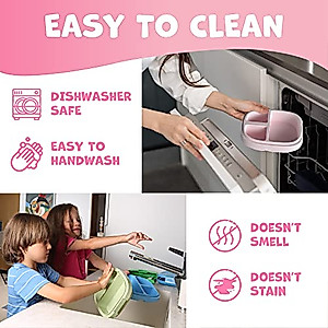 Umami Bento Lunch Box KIDS With Cutlery, Leak-Proof, Easy to Clean, 3 Compartments Bento Box for Kids, Ideal Portion Sizes for Ages 3 to 9, for Boys & Girls, Microwave, Dishwasher & Safe, BPA-Free