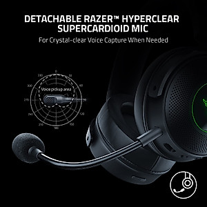 Razer Kraken V3 Pro Wireless Gaming Headset with Haptic Technology, THX Spatial Audio, 50mm Titanium Drivers, Hybrid Memory Foam Cushions