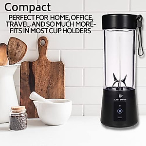 Easy Blend Shakes and Smoothies with BPA-Free Portable Blender, 14 oz, Black
