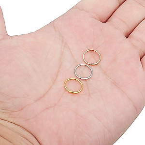 Ruifan 3PCS 316L Surgical Steel Seamless Continuous Hoop Rings Nose Eyebrow Tragus Lip Ear Ring BCR 22 Gauge 8MM - Mix Color