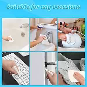 60 Pcs Magic Eraser Sponge - Aumulee Thin Melamine Sponge Cleaning Pads, Disposable Magic Eraser Sheets for Furniture, Bathroom, Bathtub, Sink, Floor, Baseboard, Wall Cleaner, 60 Count