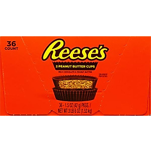 REESE'S Milk Chocolate Peanut Butter Cups, Candy Packs, 1.5 oz (36 Count)