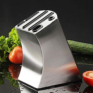 CUJUX World Universal Knife Block Stainless Steel Modern Design with Scissors Slot Knife Holder Countertop Storage
