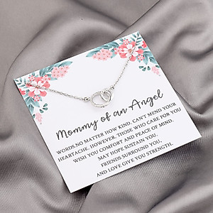 TGBJE Miscarriage Gifts Mommy Of An Angel Necklace Pregnancy Loss Memorial Gift For Mommy Remembrance Gift Sympathy Gift (mommy-angel)