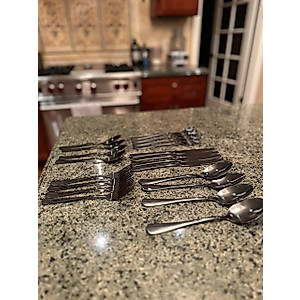 RBG Essentials Heavy-duty Stainless Steel Utensils Flatware Set, 20-piece Black Silverware Cutlery Set