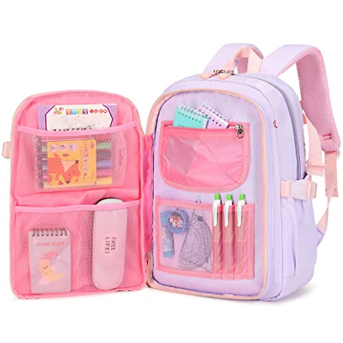 nine-tailed fox Bunny Backpack for Girls,Cute Backpack Little Girl Kindergarten Preschool Elementary School Bookbag Set (Only Backpack Purple)