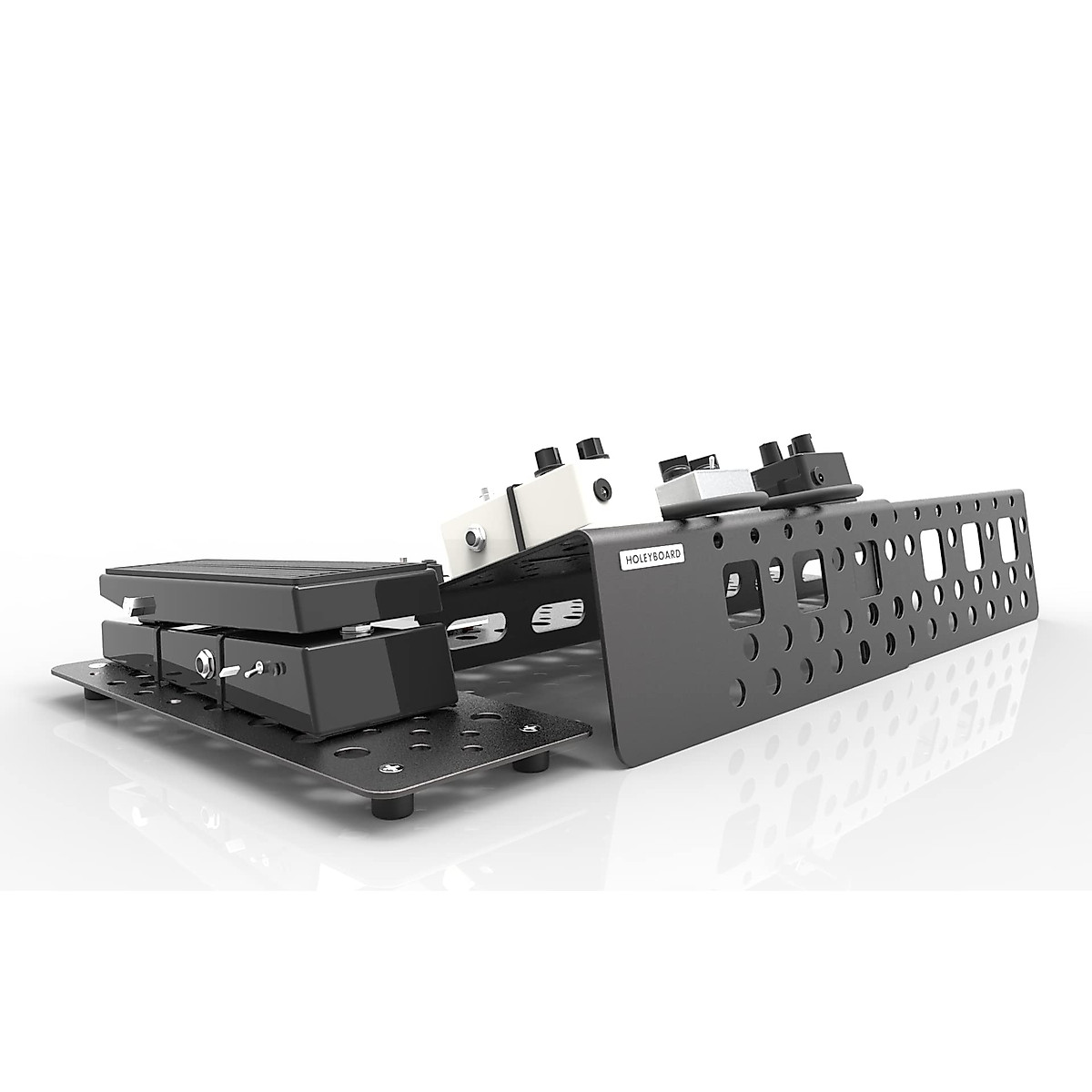 Holeyboard 123 Complete Pedalboard | Expandable from 13-30” to Solve Your Space Problems | Fits 3-12 pedals easily | 2-Levels For Easy Access to the Back Row