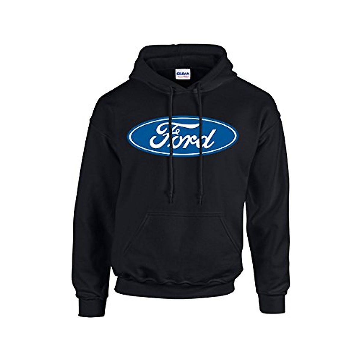 Ford Oval Hooded Sweatshirt Ford Logo Design Hoodie Motor Company Car Enthusiast Pullover Hood Classic Retro-Black-Small