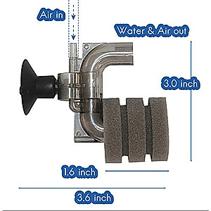 capetsma Nano Aquarium Filter Sponge Fish Tank Filter, Ultra Quiet Sponge Filter Worked with Aquarium Air Pump, Include Spare Sponge and Bio Balls.