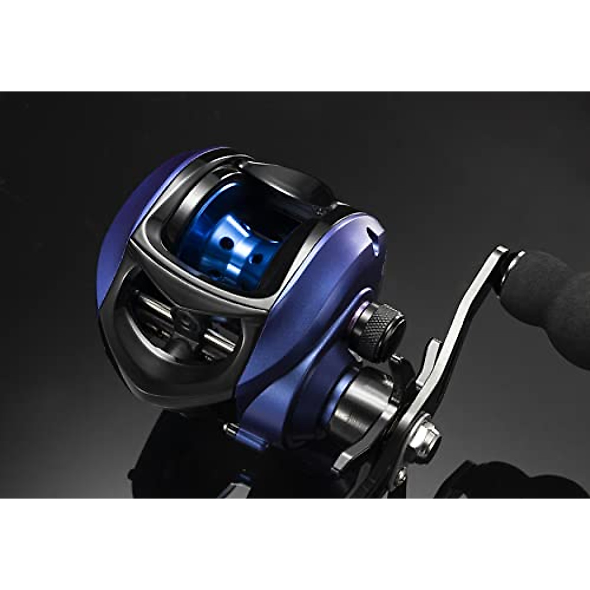 Mifine Magic Baitcaster Reels,6.3:1 Gear Ratio Baitcasting Fishing Reel Low Profile with 13.2lb Carbon Fiber Drag,Ultralight Casting Reel Cross-Fire 5 Magnet Braking System(Blue,Left Handed)