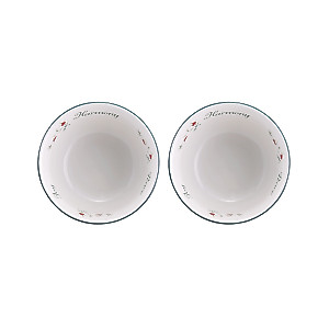 Pfaltzgraff Winterberry Round Sentiment Dessert Bowls, Set of 2, White