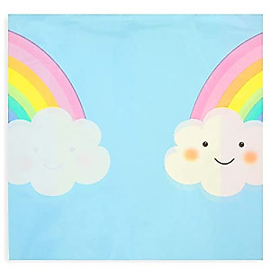 BLUE PANDA 3 Pack Pastel Rainbow Tablecloth for Baby Shower Decorations, Unicorn Birthday Party (54 x 108 in)