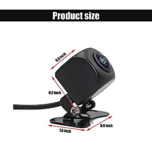 Miytsya 1 PC Car Backup Camera, 130° Super Wide Angle and Rear/Front View Universal Metal Camera, HD Fisheye Glass Lenses, Night Vision Waterproof Reverse Backup Camera for Car Truck RV (Black)