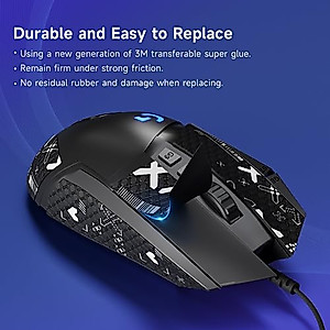 JINGDU Anti Slip Grip Tape and Mouse Feet Set for Logitech G502, Gaming Mouse Skin with Anti Sweat Grip, Black