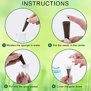 HTCWMD 50 Pack Grow Baskets Hydroponics Seed pods Basket Compatible with aero Garden Grow Sponge Starter pods，White