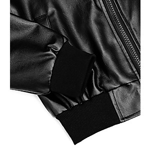 TLAENSON Boys Leather Jackets For Toddler Kids Faux Motorcycle PU Leather Coats 50s 80s Bomber Tops Black Size 100/3-4T