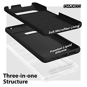 oakxco for Google Pixel 7A Phone Case Liquid Silicone, Cute Thin Slim Soft Rubber TPU Plain Smooth Gel Cover for Women Girl Aesthetic Design, Matte Solid Protective & Shockproof Bumper Grip, Black