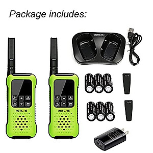 Retevis RT49P Waterproof Walkie Talkies, IP67 Floating 2 Way Radio, NOAA Walkie Talkie, 1200mAh Rechargeable AA Batteries, SOS Flashlight Two Way Radio for Skiing Kayaking 2 Pack