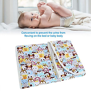 Portable Travel Changing Mat Waterproof Breathable Baby Thicken Cotton Urine Pad Infant Diaper Changing Pad for Boys Girls Newborn (Animals)