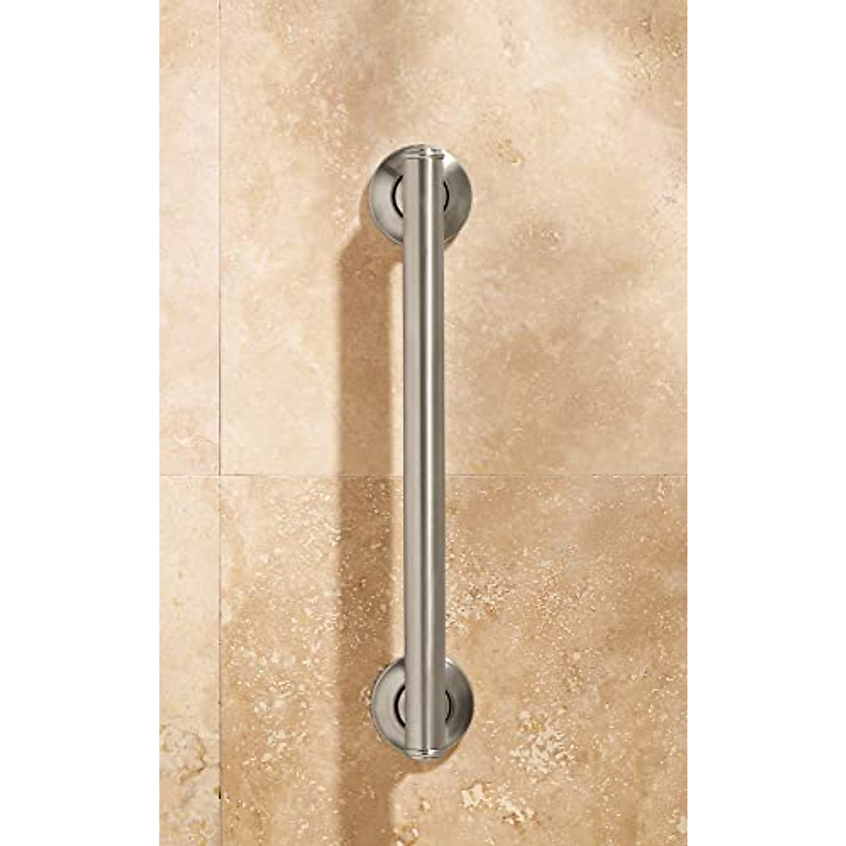 Moen Brushed Nickel Bathroom Safety 16-inch Shower Grab Bar with Comfort Grip Pad for Handicapped or Elderly, R8716D1GBN