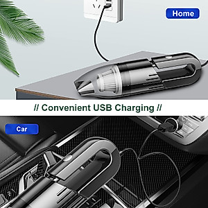 UPFOX Handheld Vacuum Cleaner Cordless - Mini Car Vacuum Cleaner Rechargeable for Car, Home, Office, Pet Hair Travel Cleaning (Black)