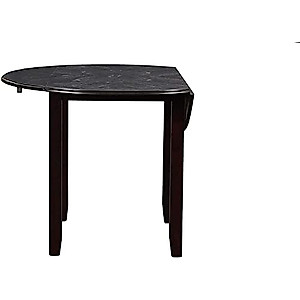 New Classic Furniture Gia Drop Leaf Dining Table with Two Chairs, 42", Ebony,EC-SOVKYDYFFO