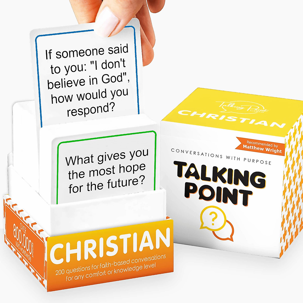 200 Christian Question Cards for Inspirational Conversations - Explore Your Faith and Have Fun on Family Game Night, Bible Study or Youth Groups - Perfect Couples Religious Gifts for Women or Men